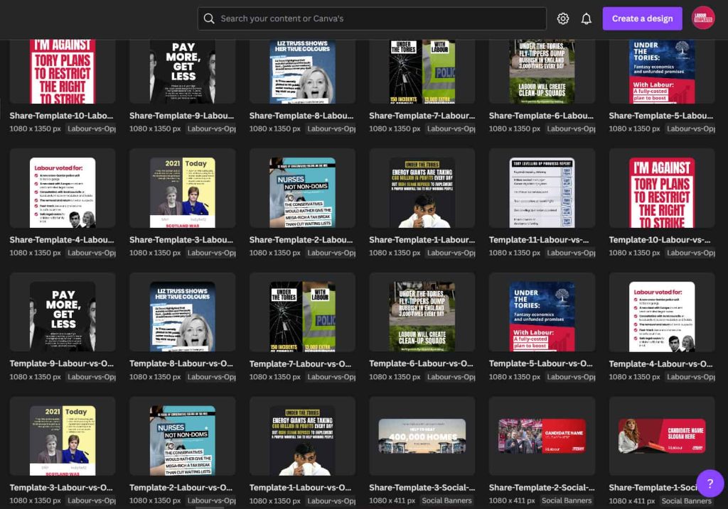 Labour Templates | Website, Social Media, Email, Print, Video...