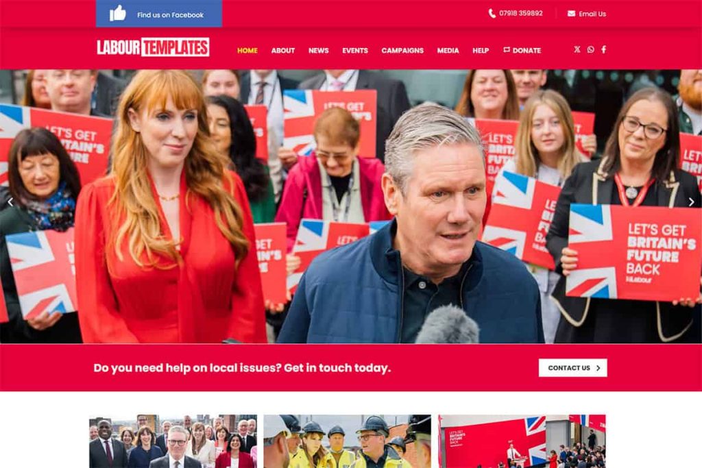 Labour Website Template | News, Campaigns, Events, Surgeries...