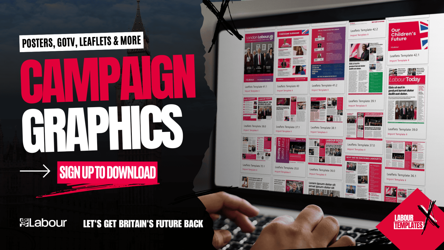 Labour Templates | Website, Social Media, Email, Print, Video...